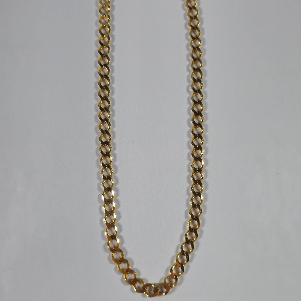Pre-owned 9ct Gold Marquise Curb Chain 22" - Own4Less